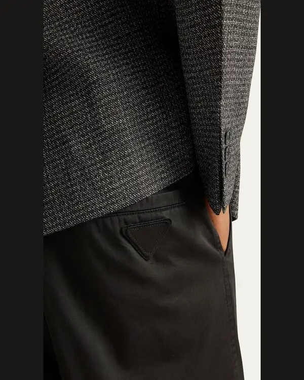 Prada Cotton Gabardine Flat-front Pants - Nero