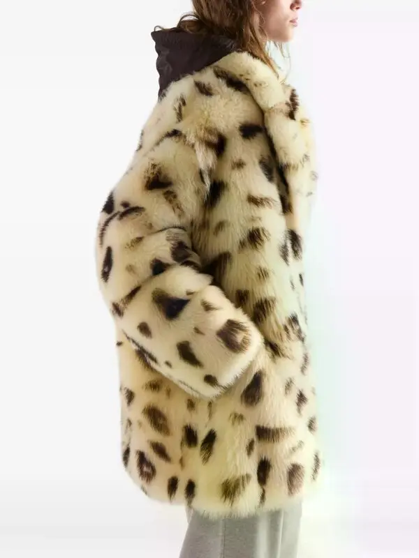 Prada Leopard-print Shearling Coat - Neutrals