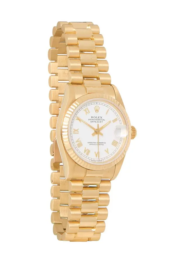 Rolex 18k Roman Numeral Dial Datejust - Gold