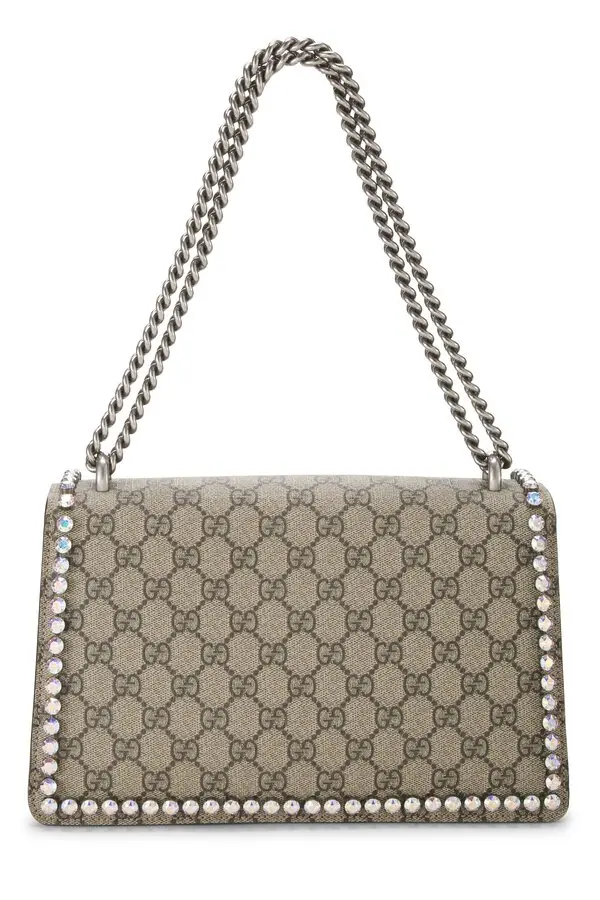 Gucci Original Gg Supreme Crystal Embellished Dionysus Shoulder Bag