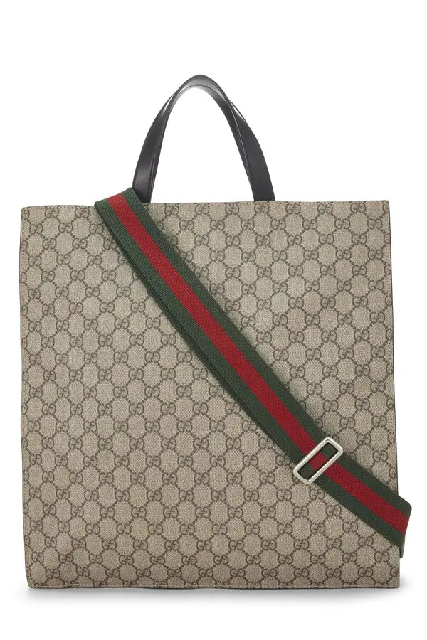 Gucci Gg Supreme Canvas Web Vertical Tote