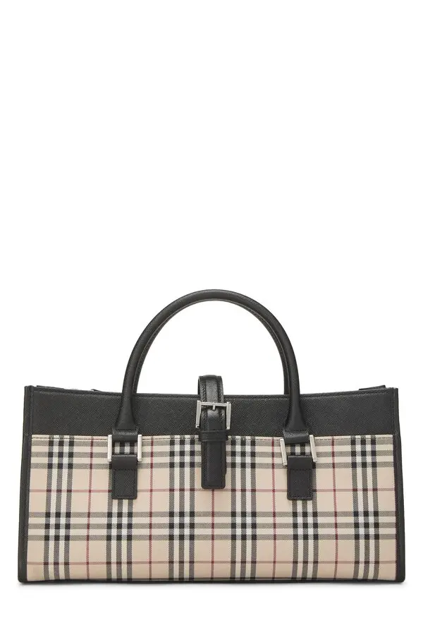 Burberry Jacquard Buckle Handbag - Black