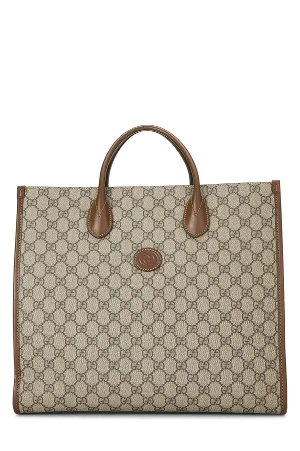 Gucci Original Gg Supreme Interlocking Tote - Brown