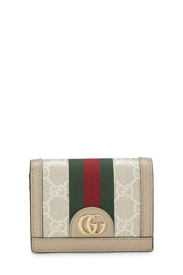 Gucci Gg Supreme Ophidia French Wallet - Beige