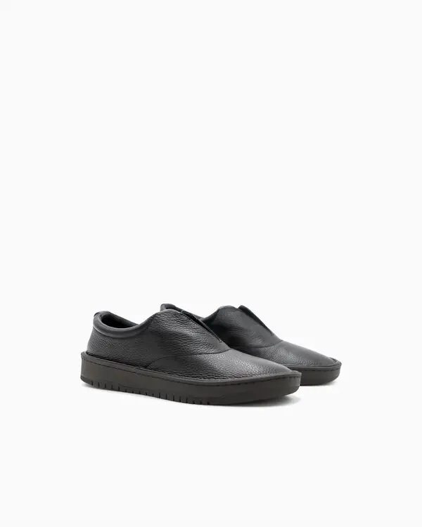 Giorgio Armani Deerskin Slip-ons - Black