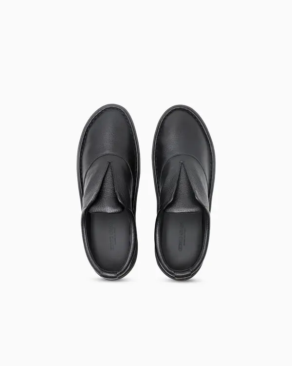 Giorgio Armani Deerskin Slip-ons - Black
