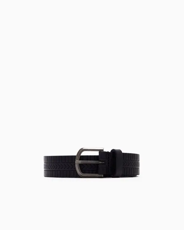 Giorgio Armani Embellished Leather Belt - Blue
