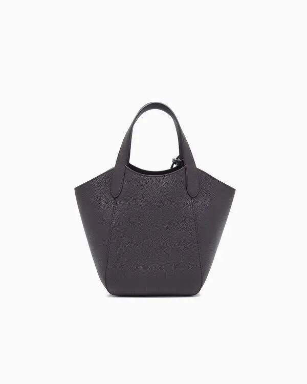 Giorgio Armani Pebbled Leather Handbag - Brown