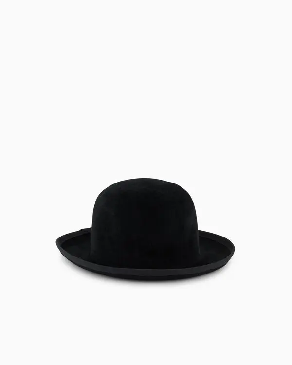 Giorgio Armani Rabbit Fur Bowler Hat - Black