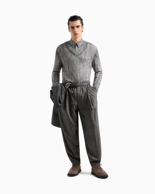 Giorgio Armani Shirt In Printed Silk Satin