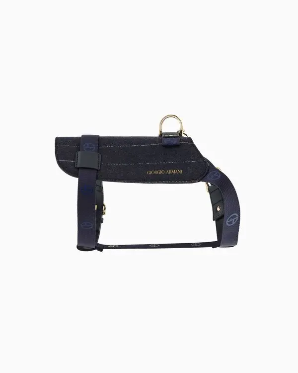 Giorgio Armani Poldo X Harness In Virgin Wool And Leather - Navy_blue