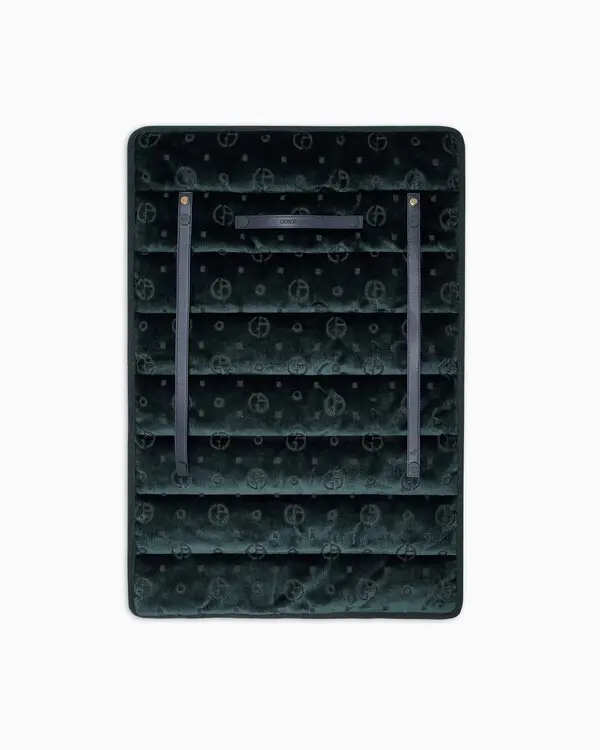 Giorgio Armani Poldo X Travel Mat In Monogram Jacquard Velvet - Green