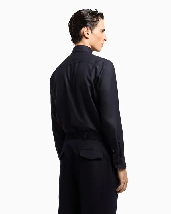 Giorgio Armani Regular-fit Shirt In Cashmere And Silk Twill