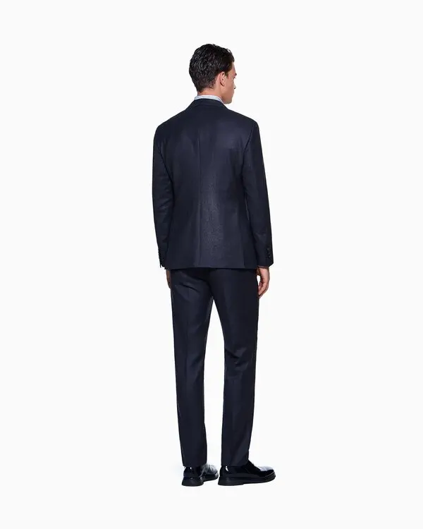 Giorgio Armani Manhattan Line Single-breasted Suit In Houndstooth Wool And Cashmere - Grey