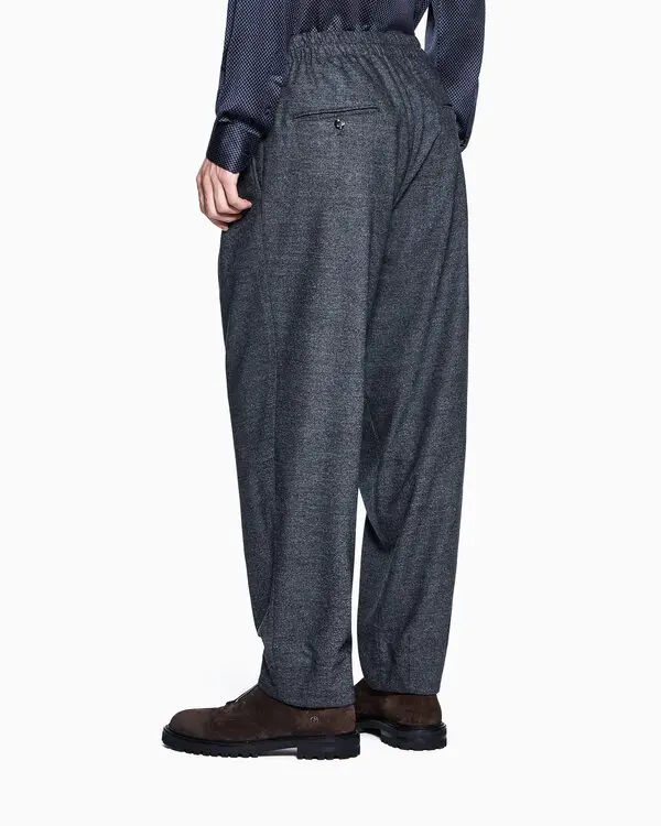 Giorgio Armani Single-pleat Denim-effect Virgin Wool Trousers
