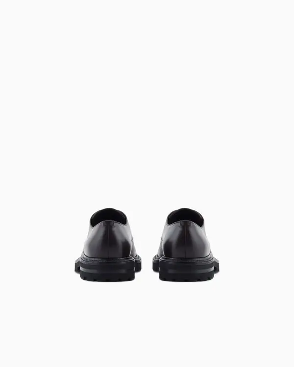 Giorgio Armani Nappa Calfskin Derby Shoes - Brown
