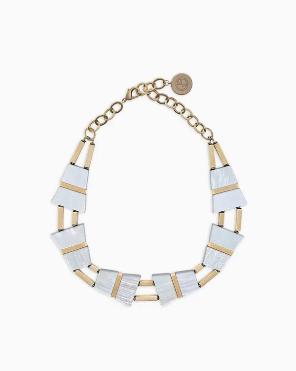 Giorgio Armani Metal And Resin Choker Necklace - Grey