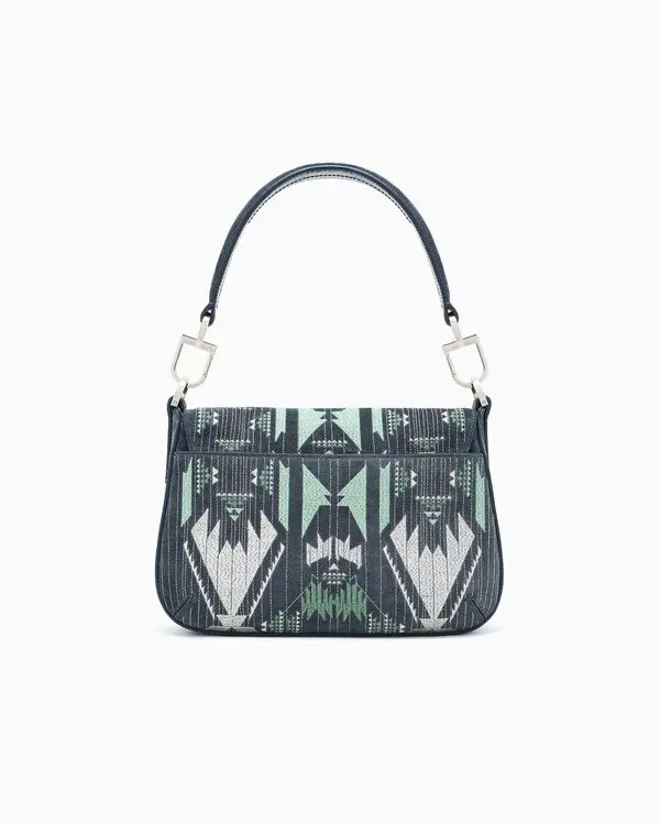 Giorgio Armani Small La Prima Soft Embroidered Suede Bag