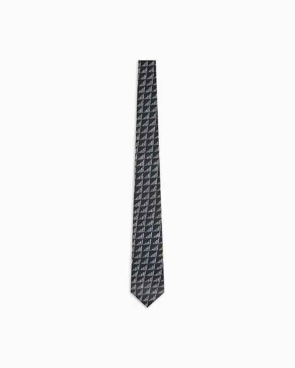 Giorgio Armani Printed Silk Neck Tie - Black
