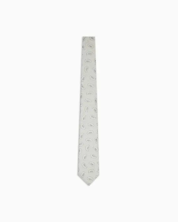 Giorgio Armani Paisley Jacquard Silk Tie - Green