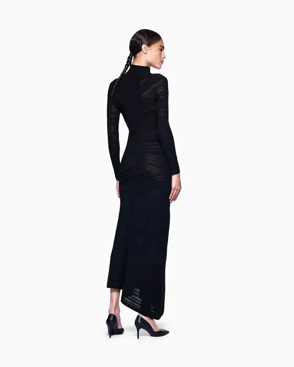 Giorgio Armani Viscose And Virgin Wool Jersey Midi Dress
