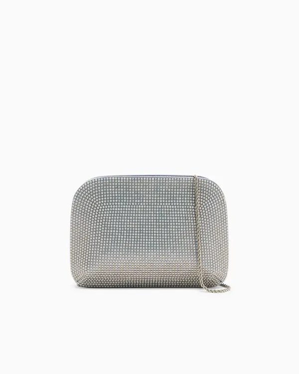 Giorgio Armani La Prima Rhinestone Clutch - Silver