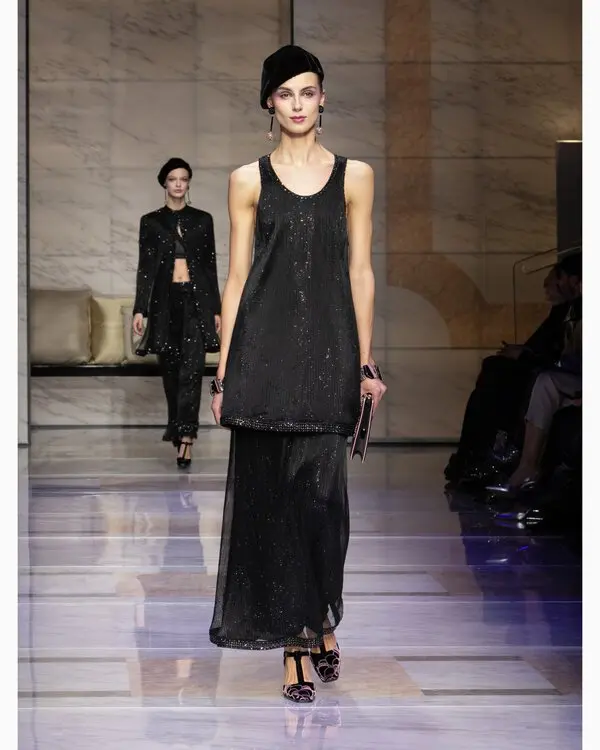 armani pleated dress Giorgio Armani