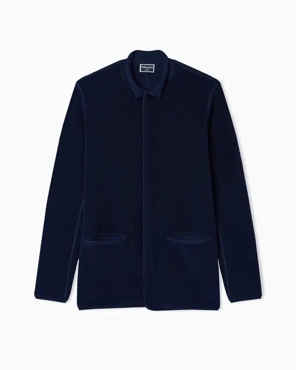 Giorgio Armani Knitted Polo Shirts - Navy_blue