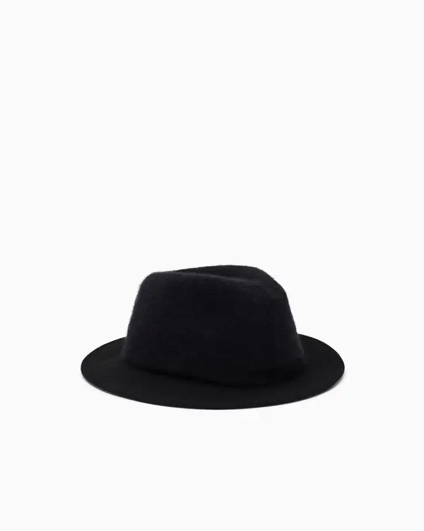 Giorgio Armani Wide-brimmed Wool Hat - Black