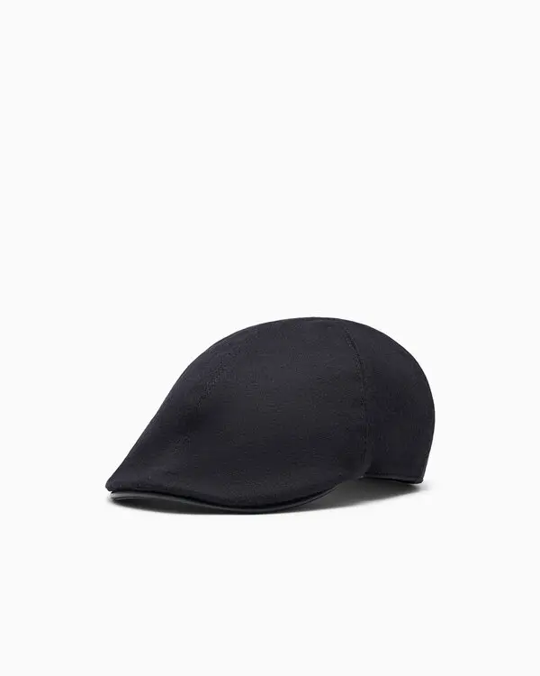 Giorgio Armani Wool-blend Flat Cap - Blue