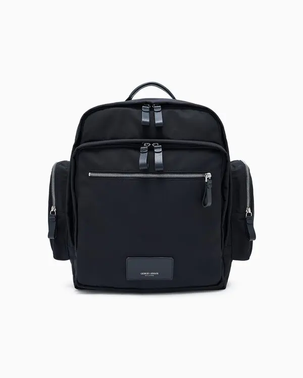 Giorgio Armani Nylon Multi-functional Backpack - Black