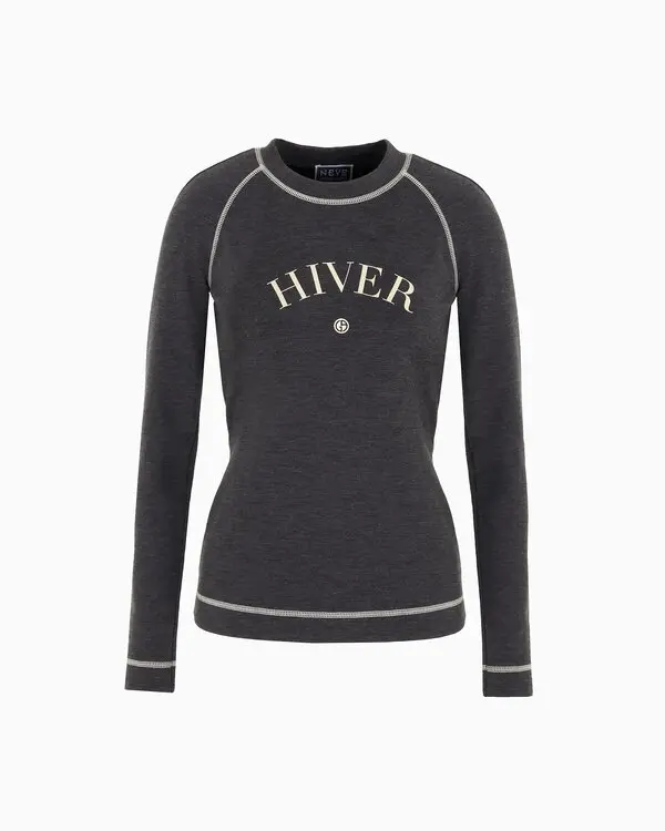 Giorgio Armani Neve Double-wool And Nylon Jersey Crew-neck Jumper