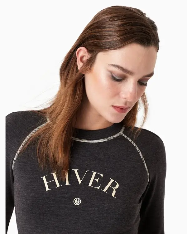 Giorgio Armani Neve Double-wool And Nylon Jersey Crew-neck Jumper