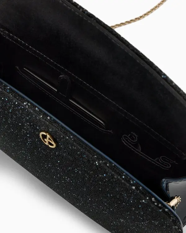 Giorgio Armani La Prima Rhinestone Clutch - Black
