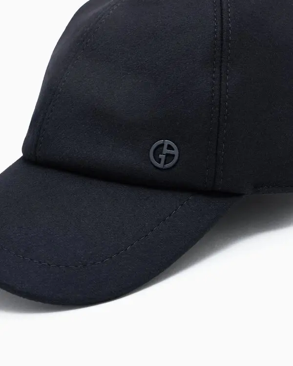 Giorgio Armani Virgin Wool And Cashmere Baseball Cap - Black