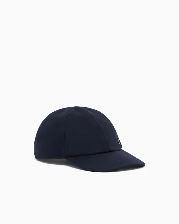 Giorgio Armani Virgin Wool And Cashmere Baseball Cap - Blue