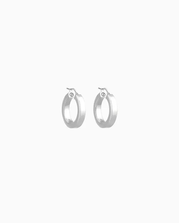 Giorgio Armani Sterling Hoop Earrings - Silver