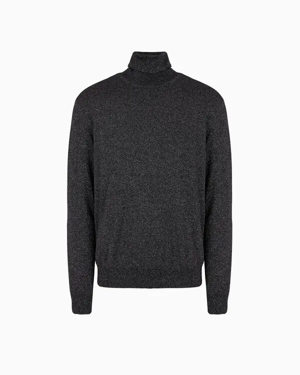 Giorgio Armani Rollneck Jumper In Cashmere, Silk And Lurex - Patterned