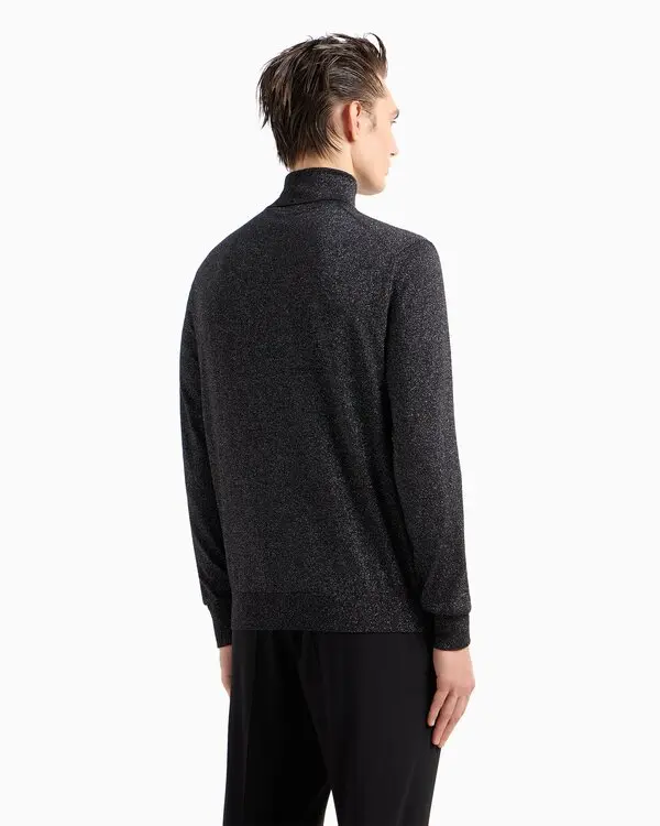 Giorgio Armani Rollneck Jumper In Cashmere, Silk And Lurex - Patterned