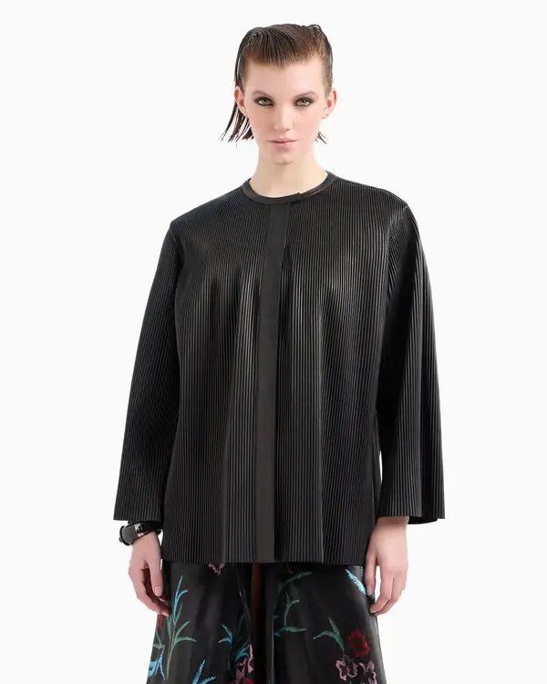 Giorgio Armani Pleated Nappa-leather Blouson
