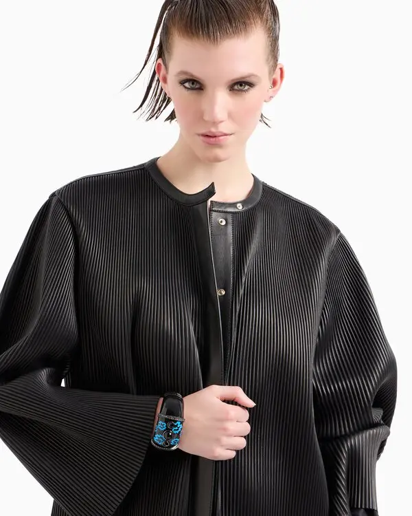 Giorgio Armani Pleated Nappa-leather Blouson