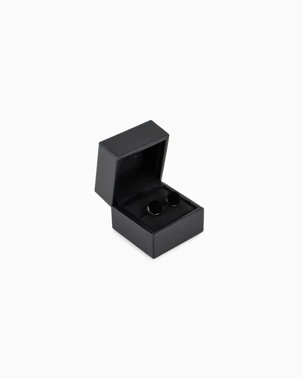 Giorgio Armani Sterling Silver And Velvet Cufflinks