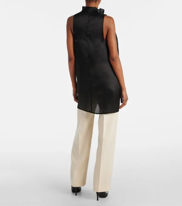 Khaite Meegan Draped Silk Top - Black