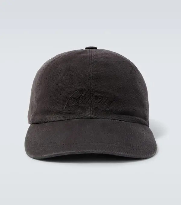 Brioni Cotton And Cashmere Baseball Cap - Black