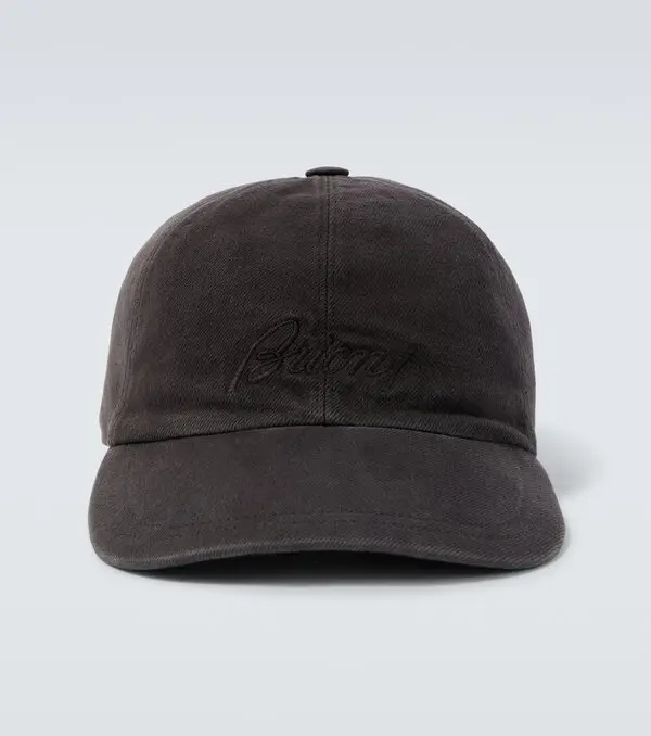 Brioni Cotton And Cashmere Baseball Cap - Black