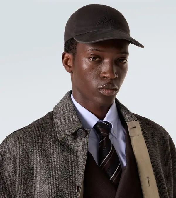 Brioni Cotton And Cashmere Baseball Cap - Black