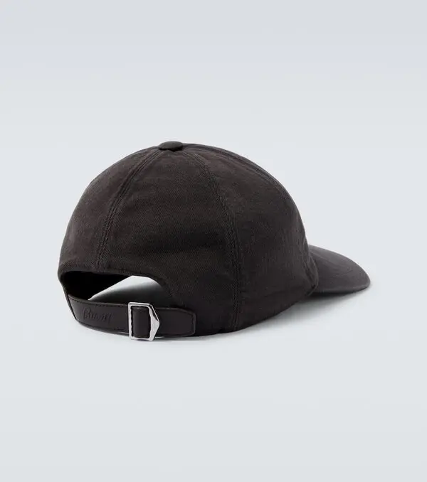 Brioni Cotton And Cashmere Baseball Cap - Black