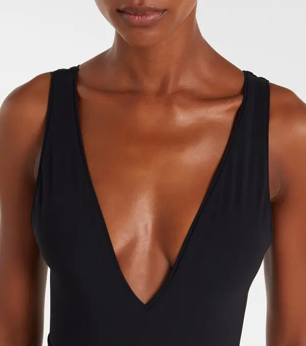 Tory Burch Double T Belted One-piece Swimsuit - Black