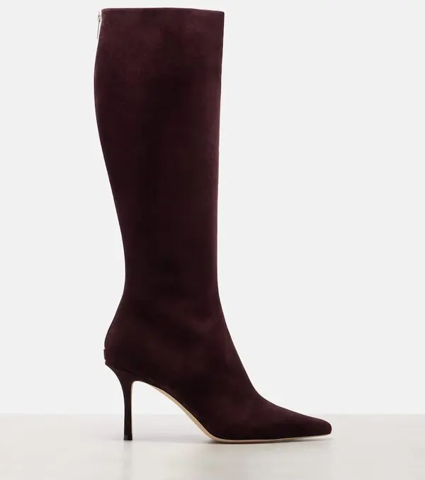 JIMMY CHOO Agathe 85 Suede Knee-high Boots