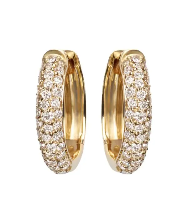 STONE AND STRAND 14kt Hoop Earrings With Diamonds - Gold